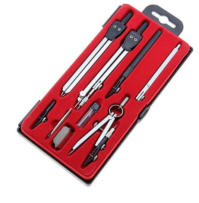 Набор чертежный Calligrata 9 предметов, в пластиковом пенале (165165)