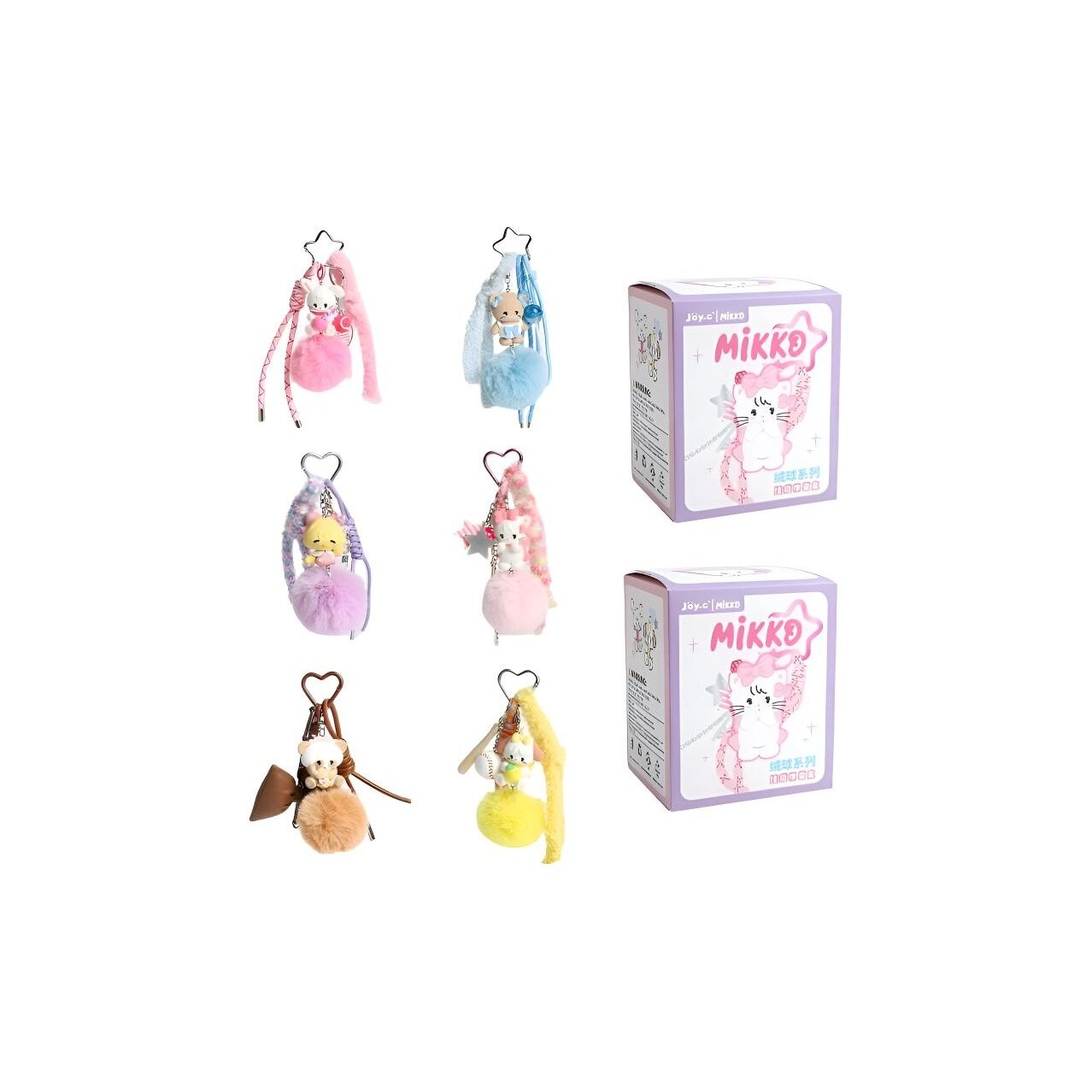 JOYC Mikko Plush Ball Collection Chain Mystery Boxes Single Mystery Box/Full Box 6 Pcs