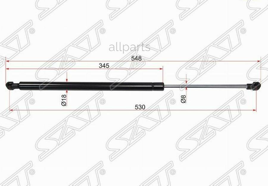 SAT ST-51248402405 Амортизатор крышки багажника BMW X5 99-06 (Справа=Слева)