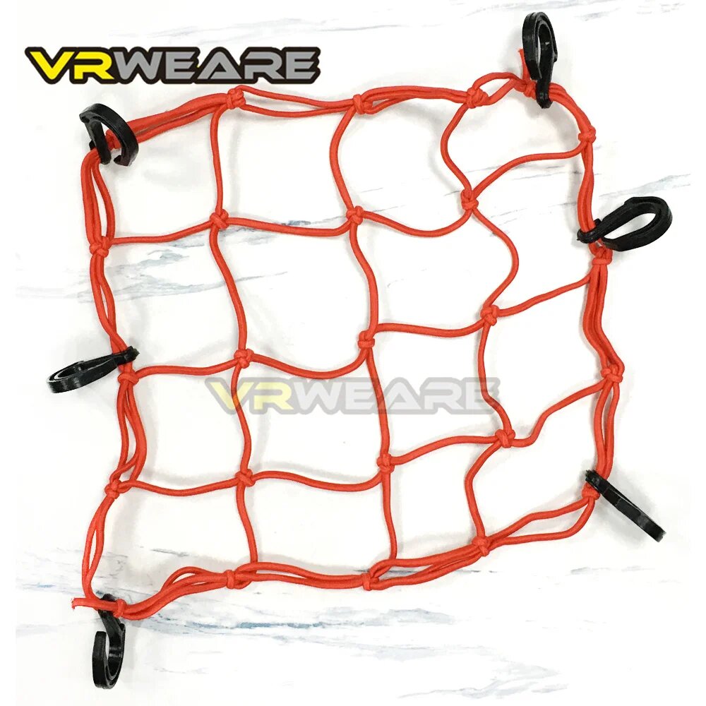 Универсальная эластичная Сетчатая Сумка Для мотоциклетного шлема, 6 пластиковых крючков, RED 30x30