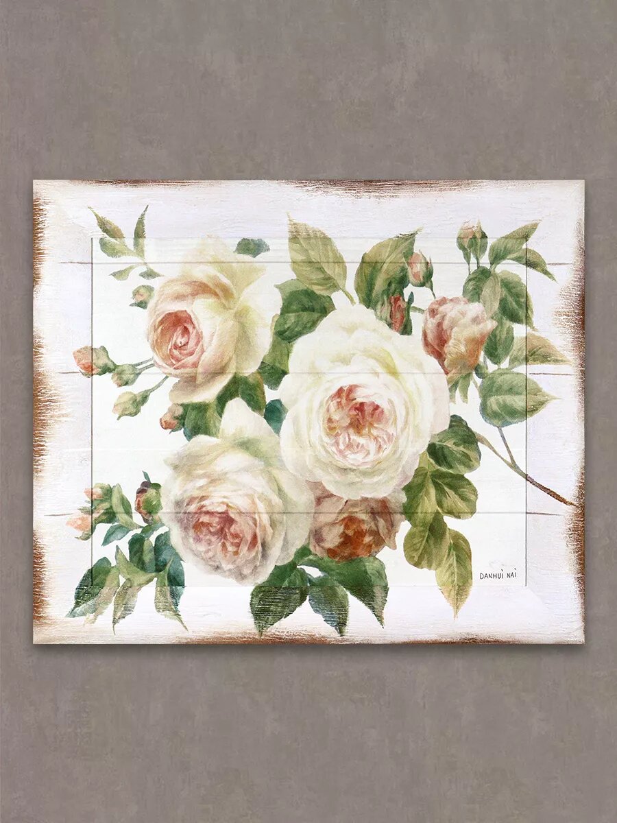 Картина 40х50 интерьерная белая розы на стену гостиную 50 60