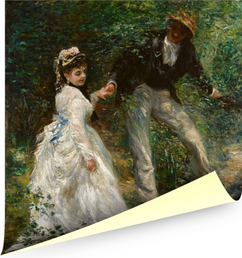 "Променад", Ренуар П, картина для интерьера (репродукция) (40х49 см / без подрамника)