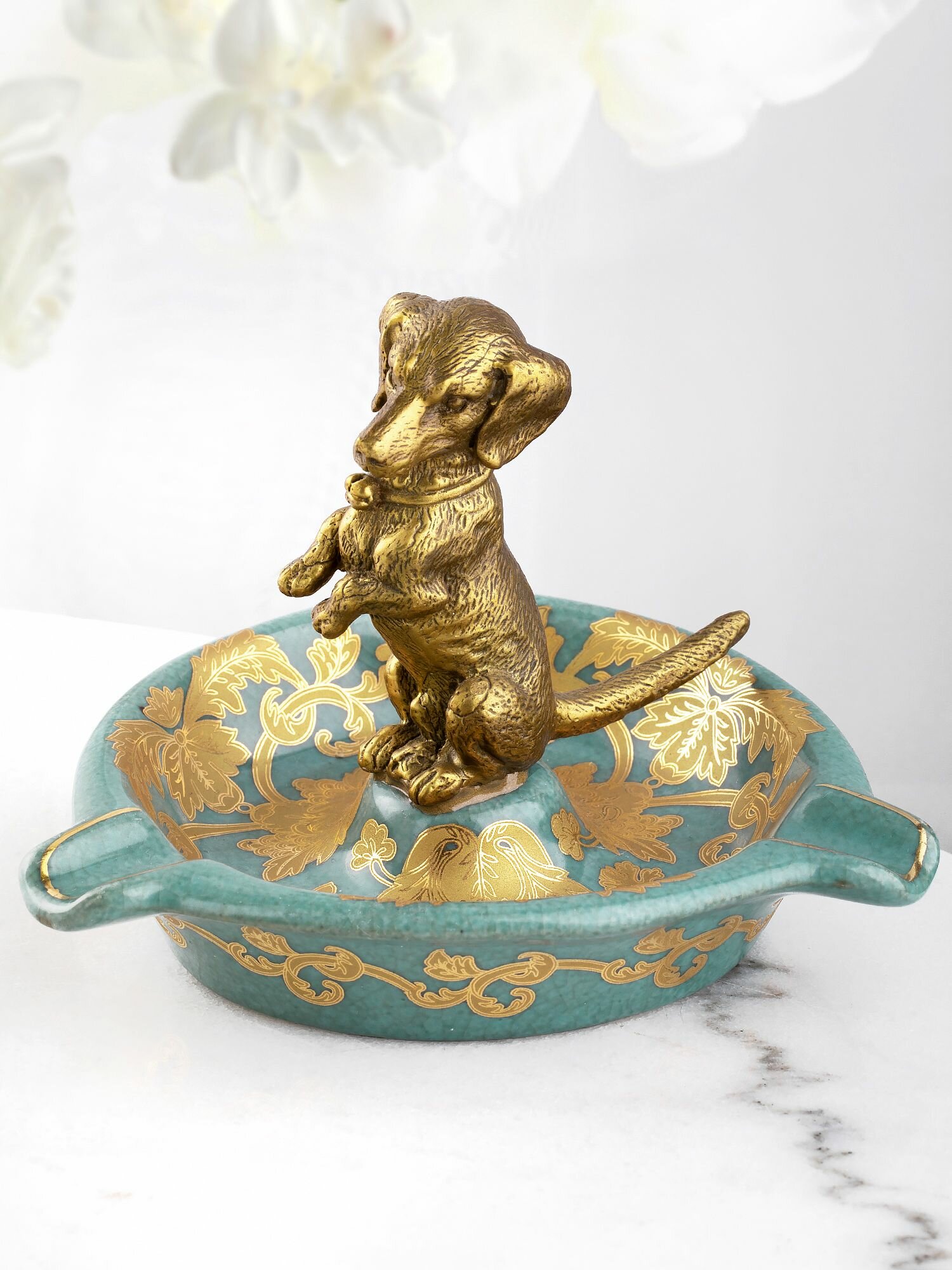 31G0655/C554C/NB4199 Блюдо с собачкой 13 x 13 x 11см, Glasar