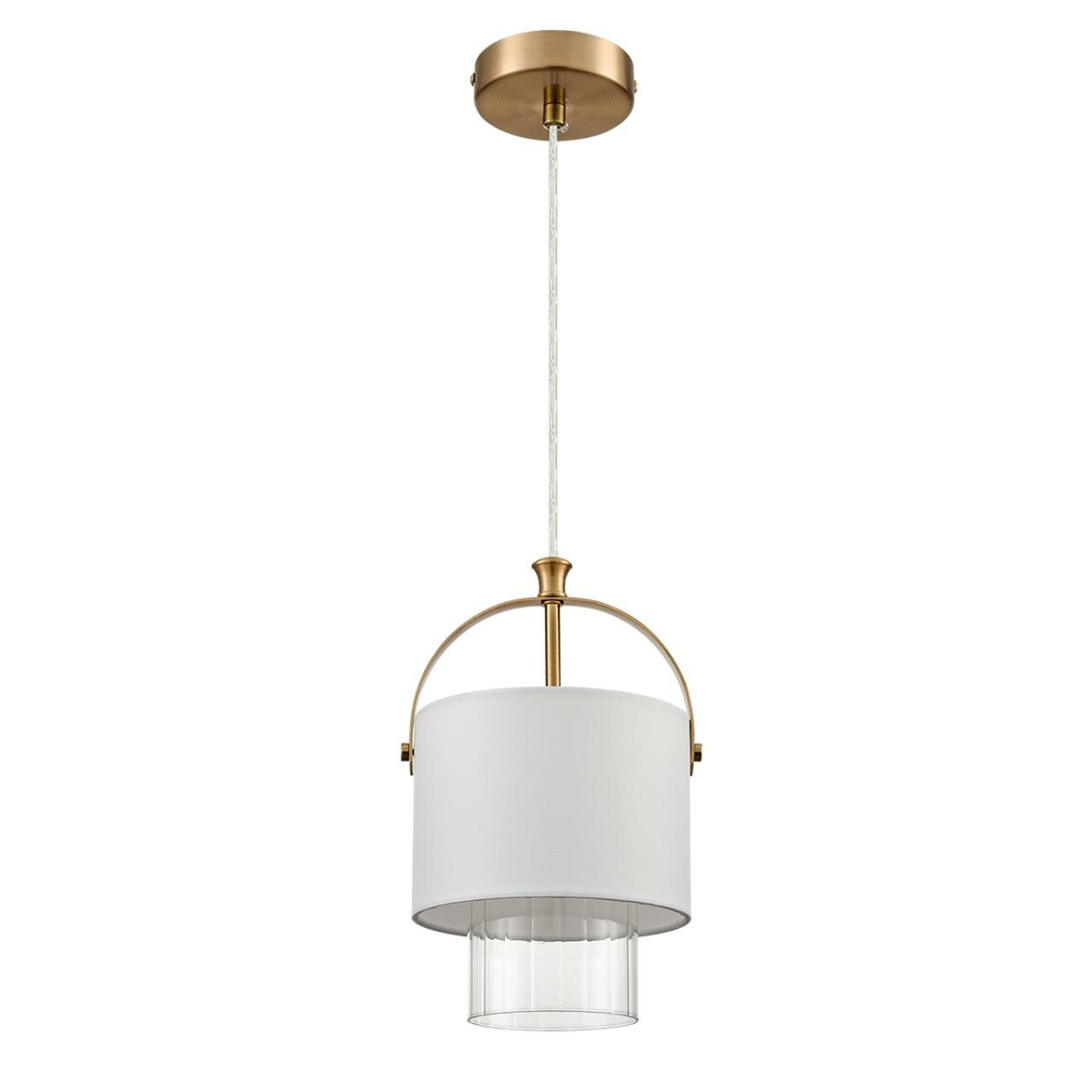 6593/1 MODERNI LN25 324 латунь/белый, металл/текстиль, стекло Подвес E14 1*40W 220V JANE Lumion