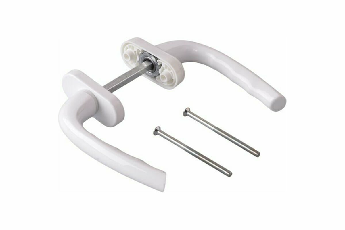 DORF оконная ручка двухсторонняя алюминиевая узкая/обычная 4 позиции белая фасованная