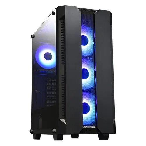 Корпус ATX CHIEFTEC Hunter, Midi-Tower, без БП, черный [gs-01b-op]