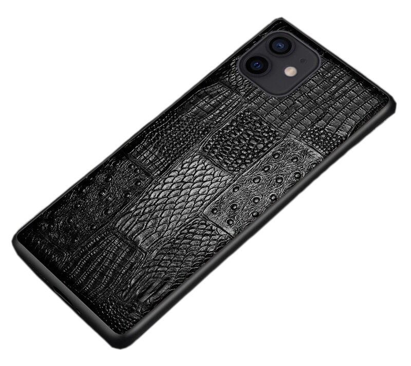 Чехол-накладка Чехол. ру для iPhone 12 (6.1) / iPhone 12 Pro (6.1) элегантная экзотическая эксклюзивная панель с фактурной отделкой натуральной кожи.