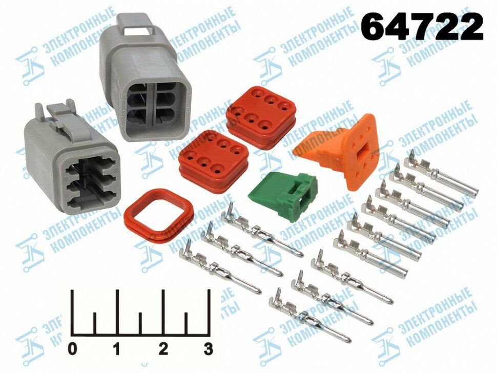 Разъем 6pin в комплекте влагозащищенный DJ3061Y-1.6-21/11 авто