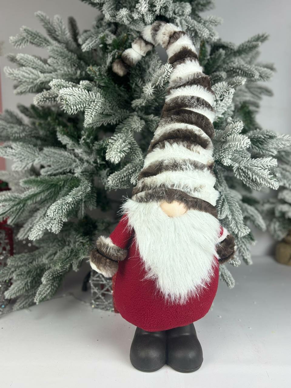 Новогодний декор для дома-Гном на ножках, красный, размер: 50х20х25 см