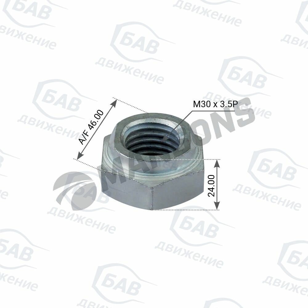 Гайка М30х3.5/Н28 пальца полурессоры 300.098 MANSONS