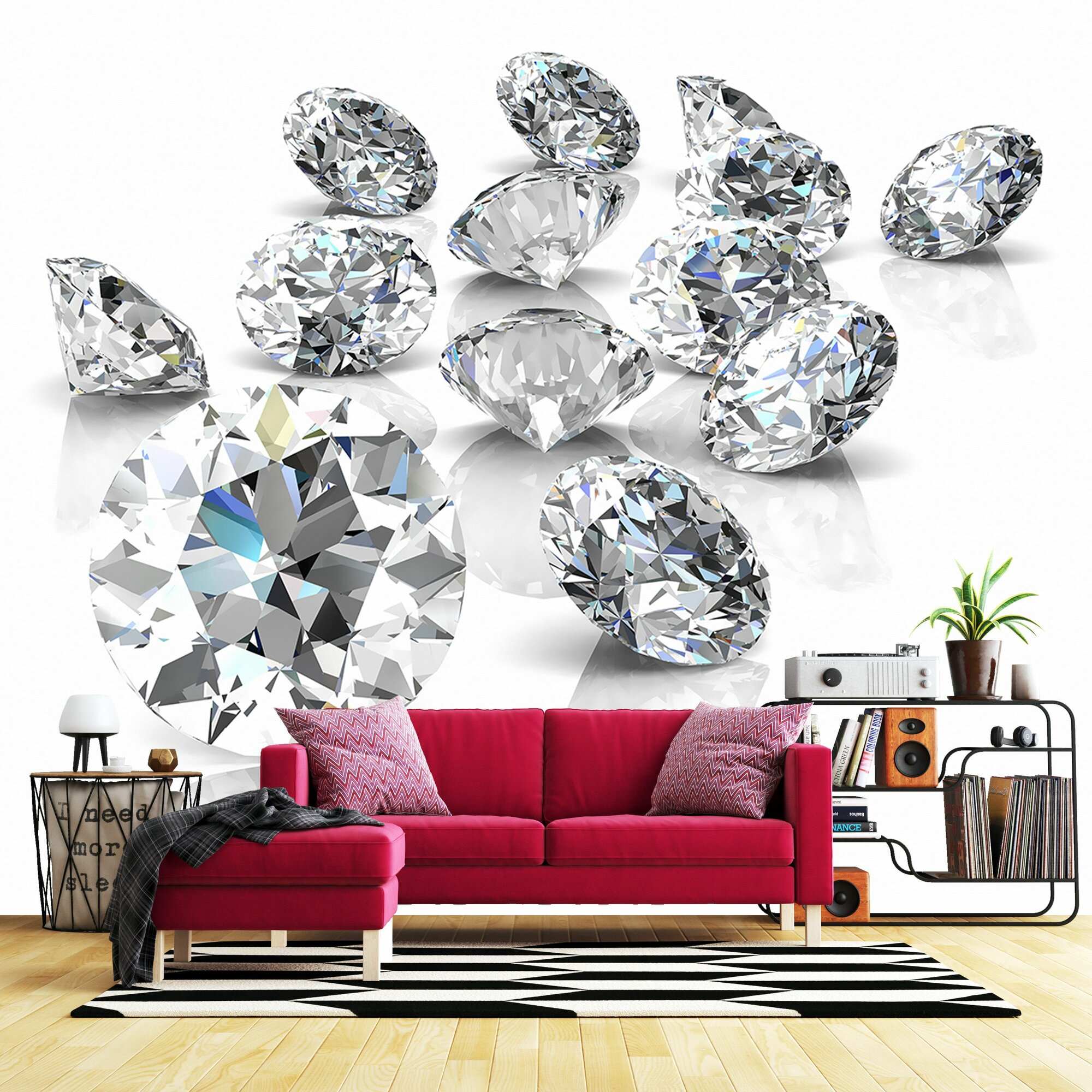 Фотообои на стену "Бриллианты" флизелиновые 300х260 см / фото обои в коридор, спальню, гостиную, в зал