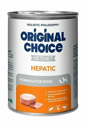 Консервы для собак и щенков Original Choice VetDiet Hepatic для профилактики болезней печени, 340 г