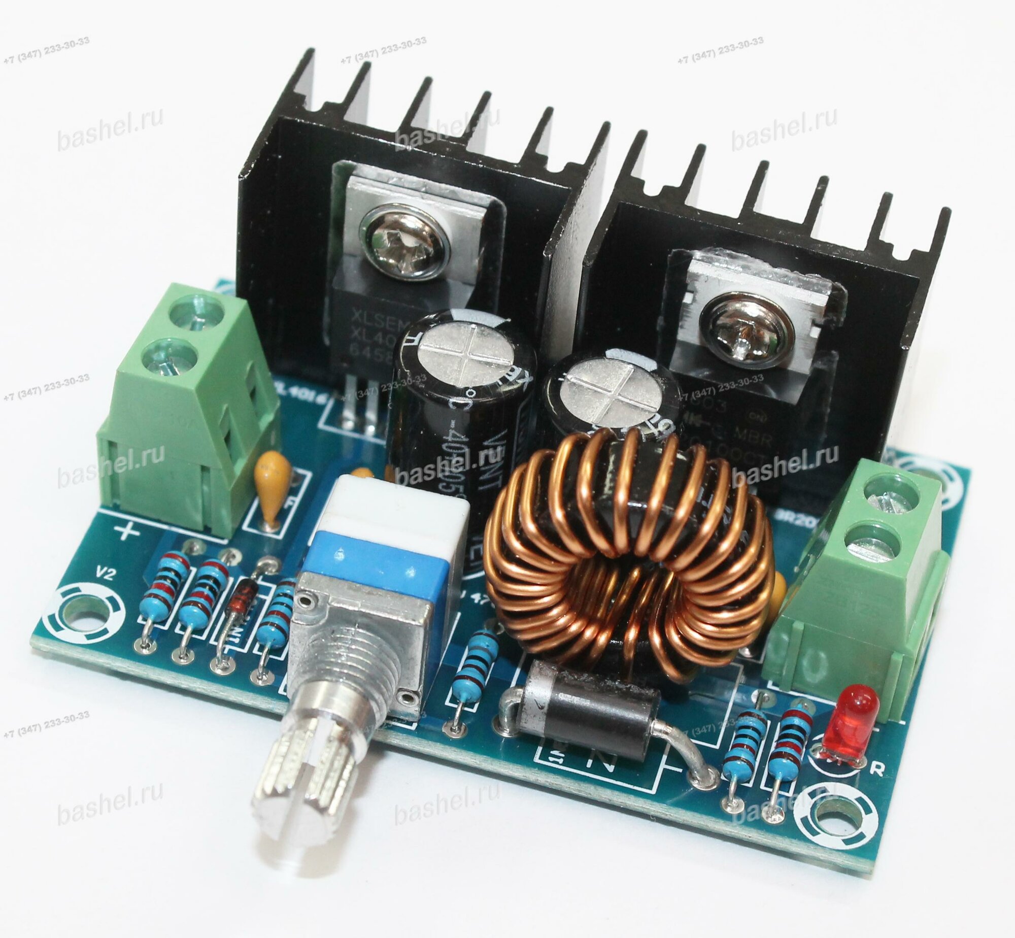 XL4016E до 100 Вт, Понижающий DC-DC преобразователь, (Uвх.=4-40В, Uвых.=1.25-36В, Imax=8А)