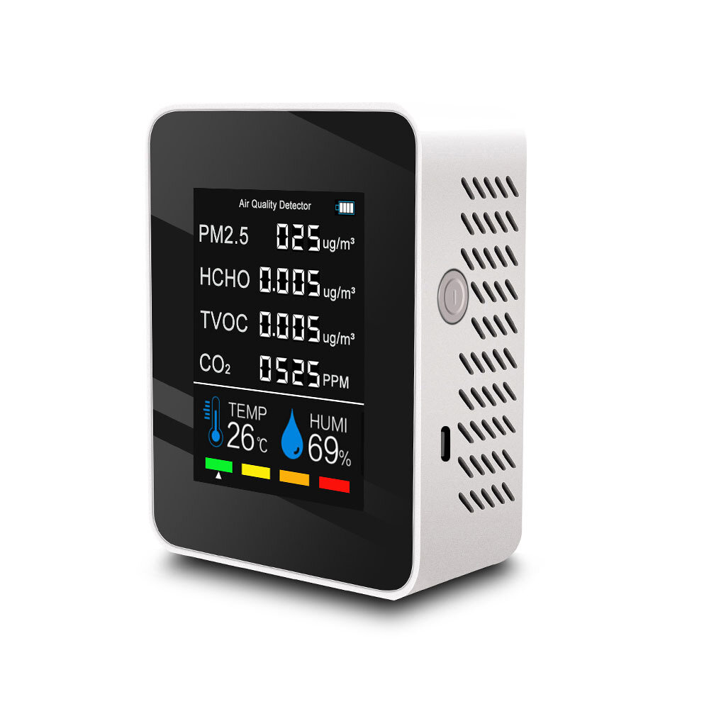 K15 6-в-1 многофункциональный датчик температуры и влажности углекислого газа белый