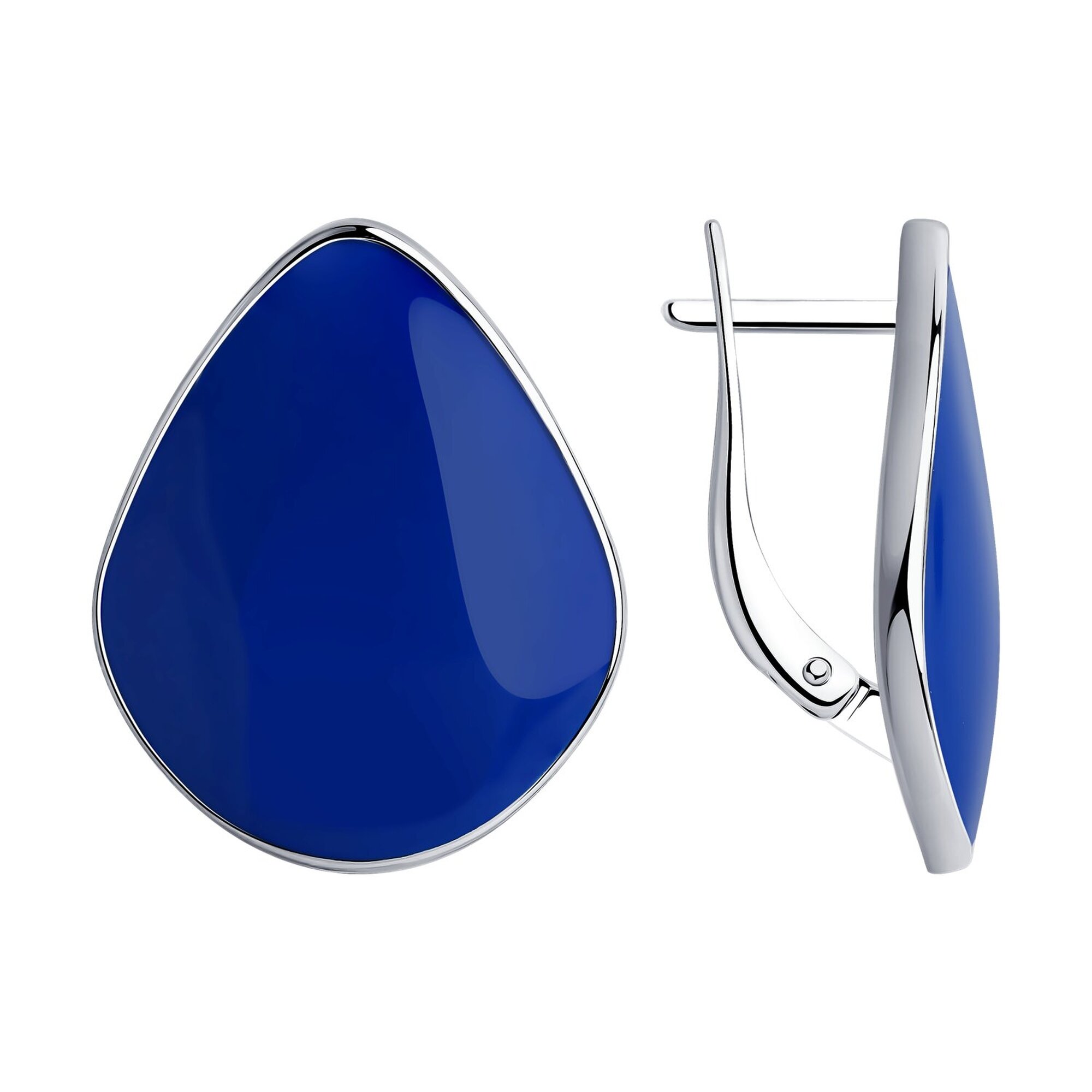 Серьги, серебро, 925 проба, родирование, эмаль