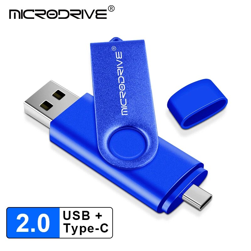 MicroDrive CK016G0325 USB-флешка 2 в 1 256 ГБ 16 ГБ, Синий