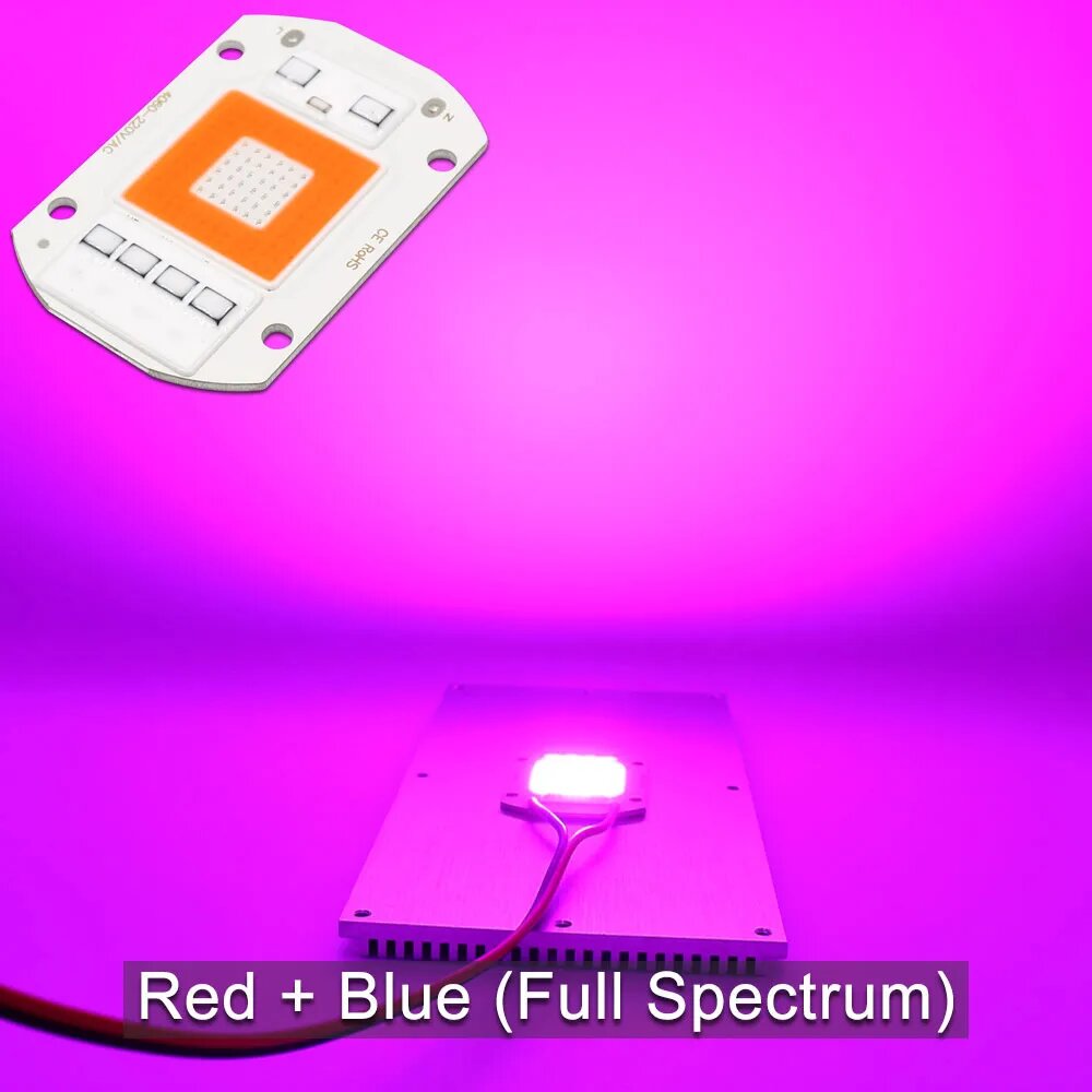 COB STRIP светодиодная лампа для выращивания растений полный спектр 20/30/50 зеленый, AC 220V, 50 Вт