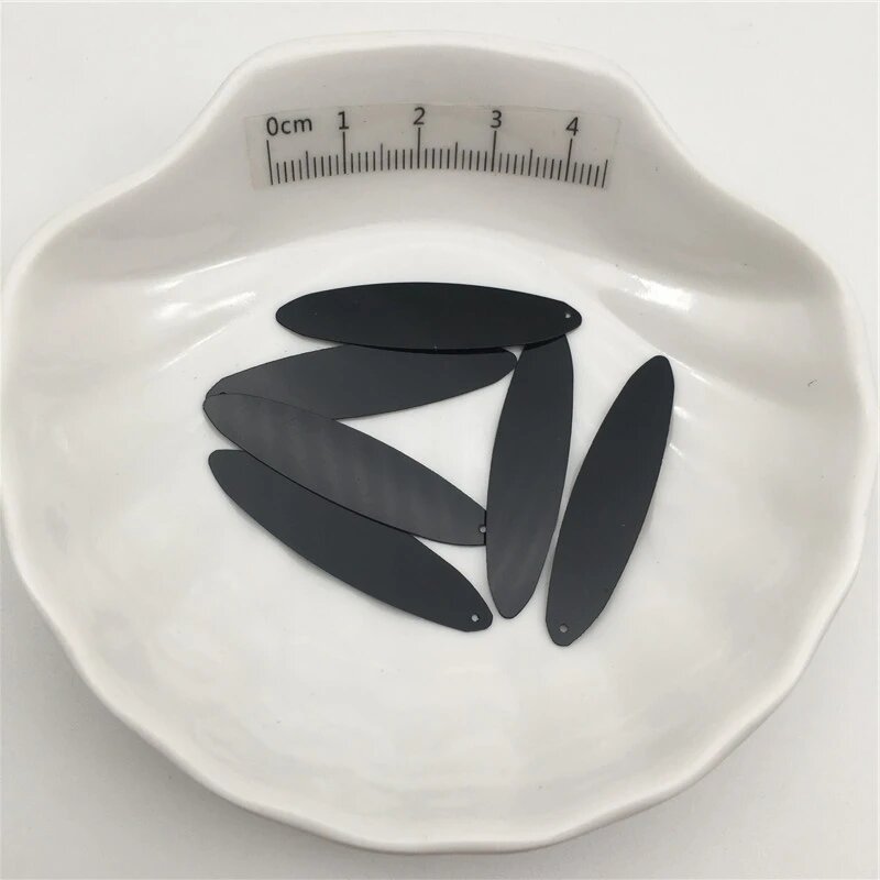 Пайетки ПВХ большие прямоугольные 30г Черный, 30g 270pcs, Black