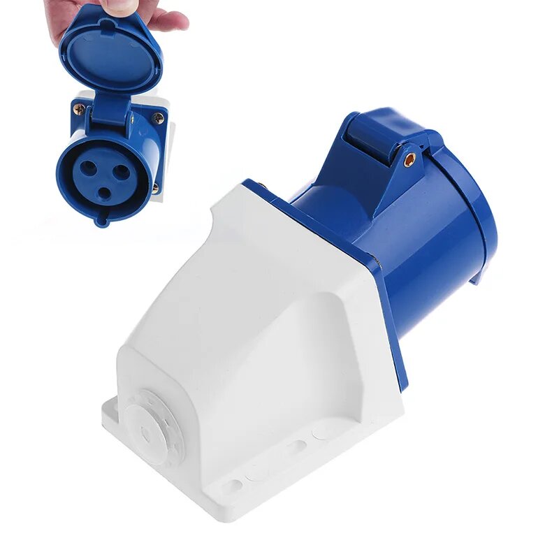 Промышленная розетка OOTDTY синяя 32А 220-250В