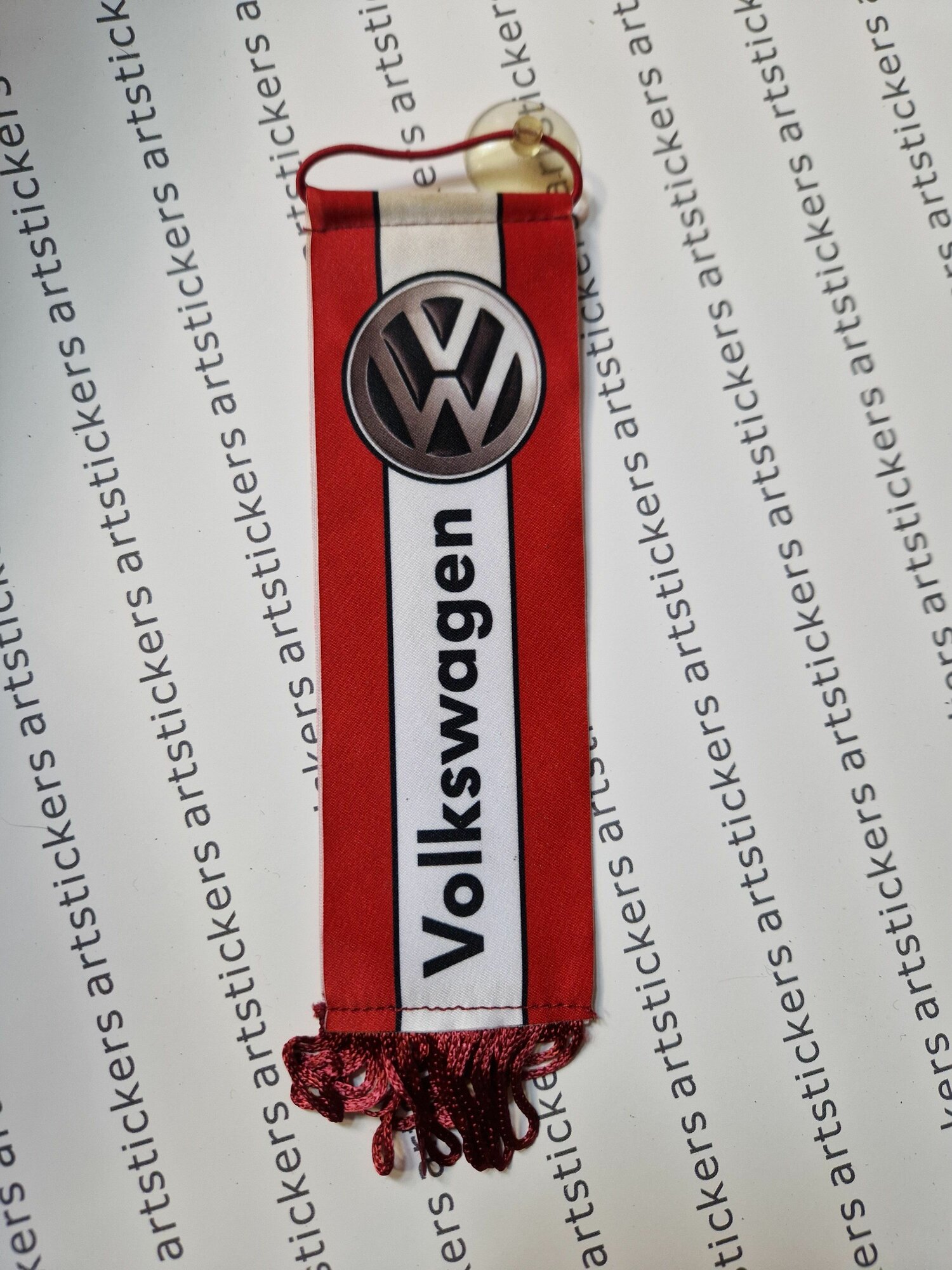 Вымпел на присоске VOLKSWAGEN, двусторонний, ткань, аксессуар для авто, 5,5х20см