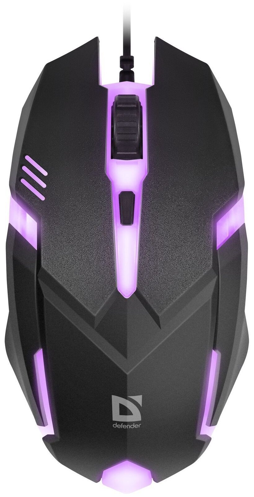 Мышь компьютерная игровая с подсветкой RGB Defender Cyber, 1600 dpi, черная
