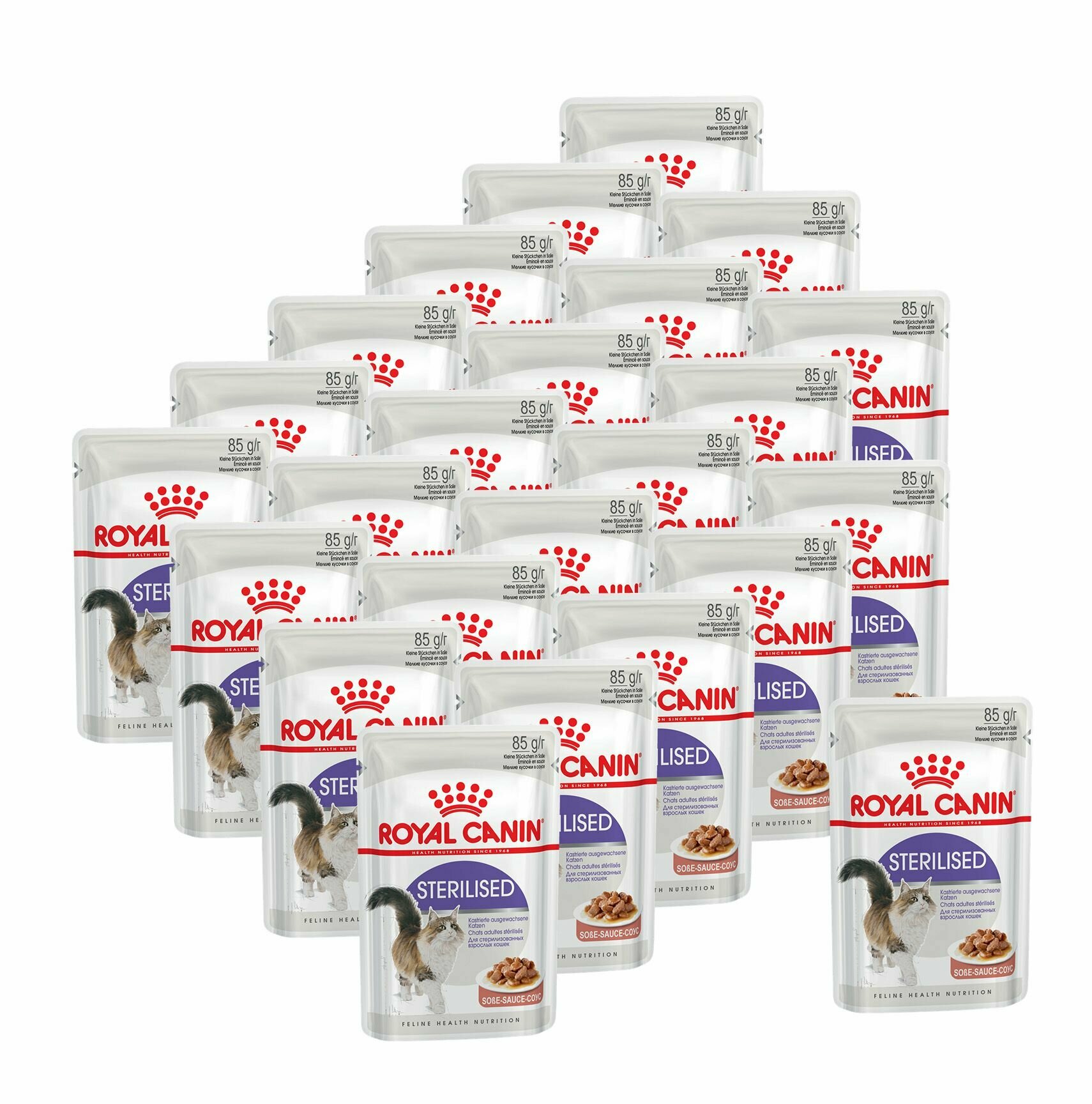 Royal Canin Sterilised влажный корм стерилизованных кошек кусочки в соусе, в паучах - 85 х 24 шт.