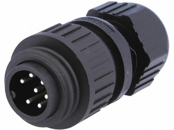 Разъем Hirschmann Electronics GmbH & Co KG CA6LS, круглый, -40-90град. C, класс защиты IP67, серия CA, вилка
