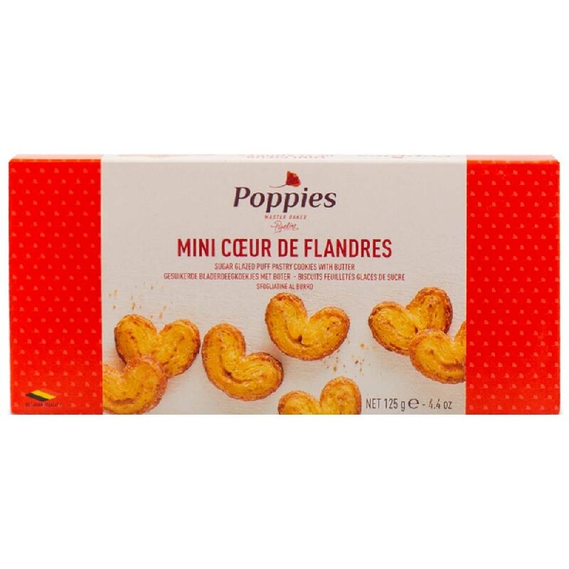 Печенье POPPIES слоеное MINI COEUR de flandres Мини сердечки 125г