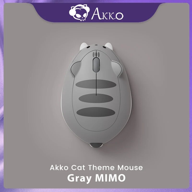Akko Gray MIMO Cat Theme Mouse