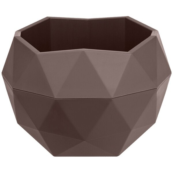 Кашпо для цветов BMC "Топаз", пластиковое, 0,45 л, диаметр 12,3 см, цвет Мокачино