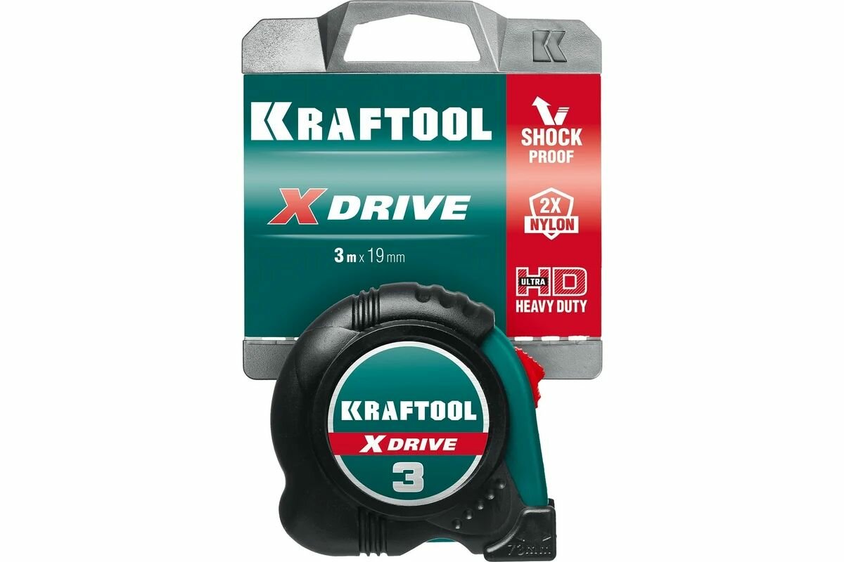 Рулетка KRAFTOOL X-Drive, 3 м х 19 мм, (34122-03-19)