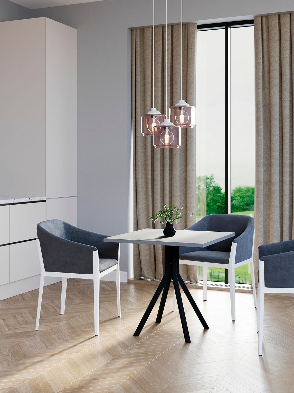 Стол для кафе Итальянец. Стол обеденный, 60х60 см, Серый 25 мм + черный