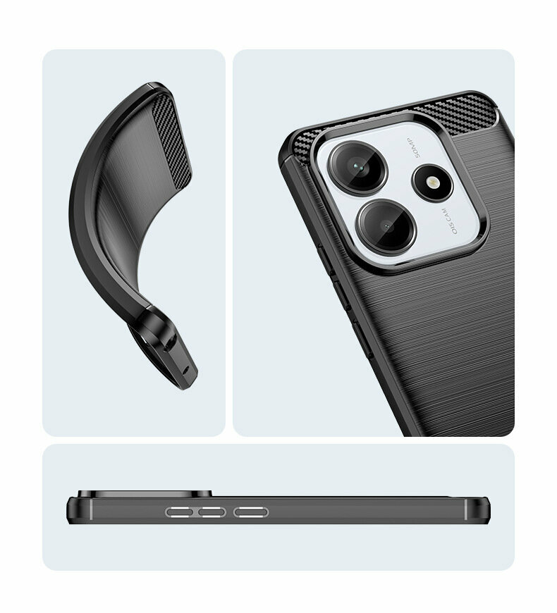 Чехол панель-бампер MyPads «Carbon» из тончайшего и прочного силикона для Honor X9c Smart с матовой отделкой «под карбон», черный MyPads