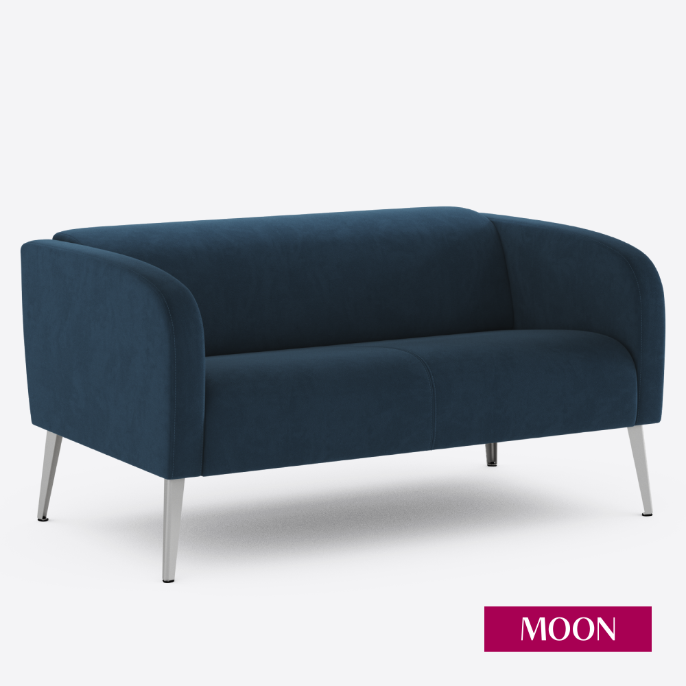 Диван MOON 151 велюр синий, нераскладной, 134*84*70, эксклюзивная высокоэластичная пена (UniqFoam)