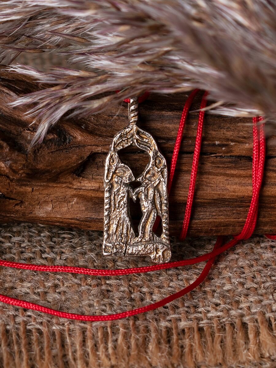 Славянский оберег, подвеска, серебро, 925 проба, чернение