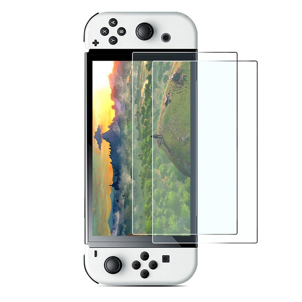 2 стекла на экран с олеофобным защитным покрытием для Nintendo Switch OLED Стекло защитное