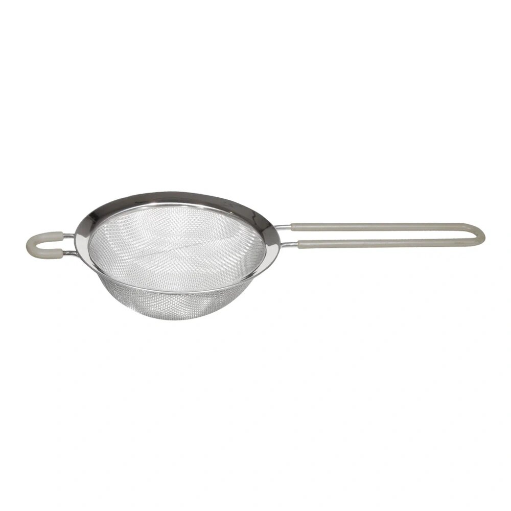 Сито-дуршлаг, 14 см, с ручкой, сталь/силикон, бежевое, Tammy