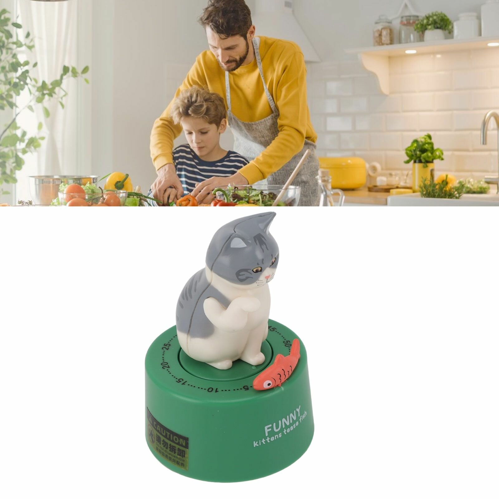 Механический таймер для кухни с магнитным основанием, форма животных, 60 минут