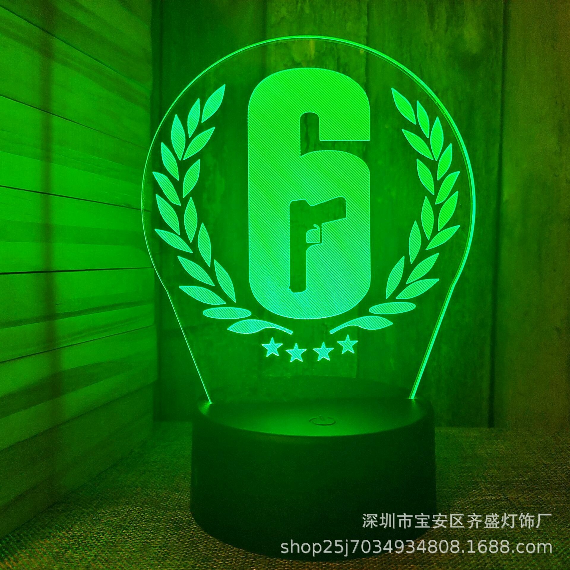 USB-ночник Rainbow 6 с трещинами, пульт дистанционного управления, цветная смена креативный подарок