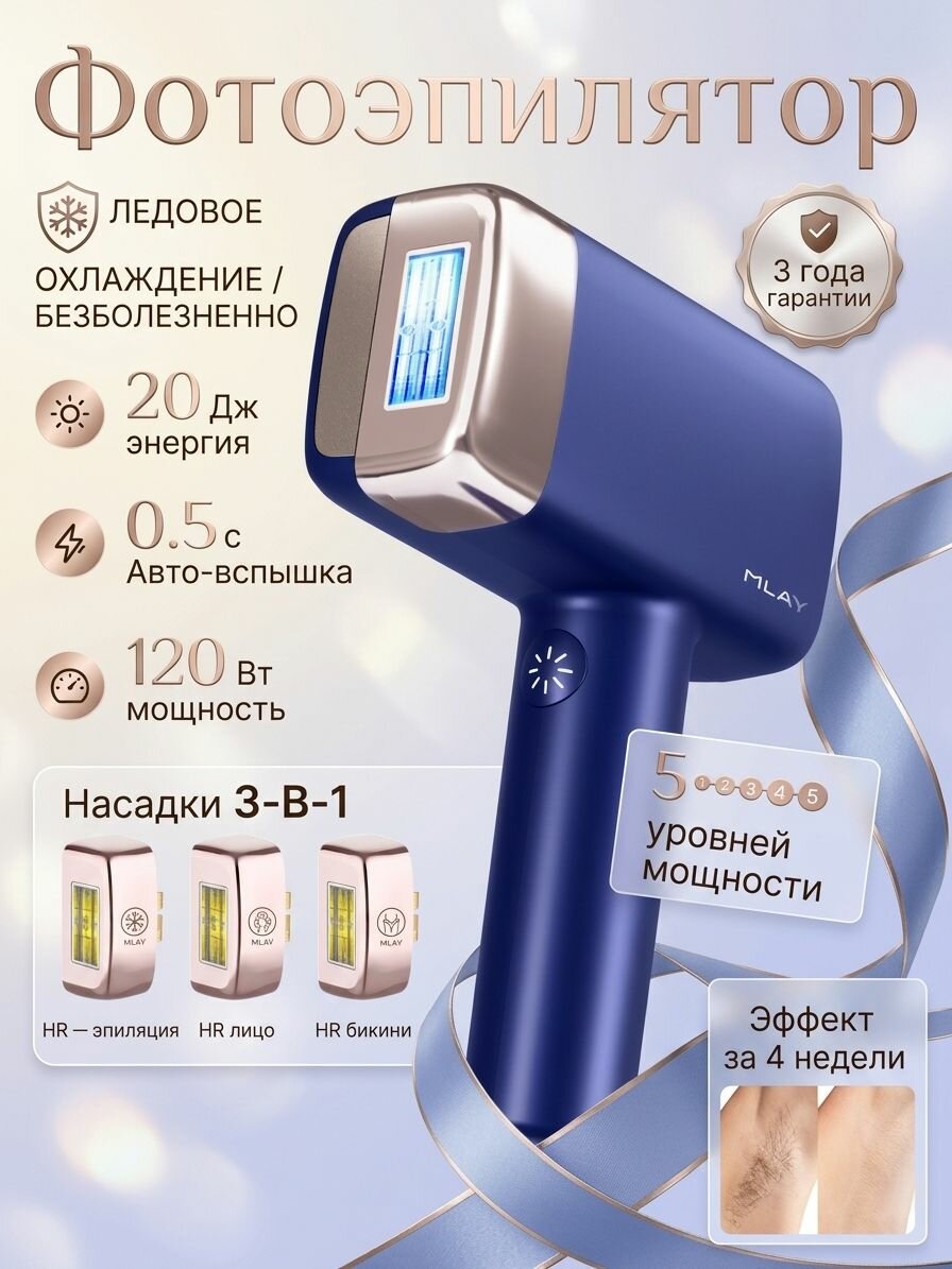 Фотоэпилятор IPL MLAY T14, картридж фотоэпилятора можно заменить