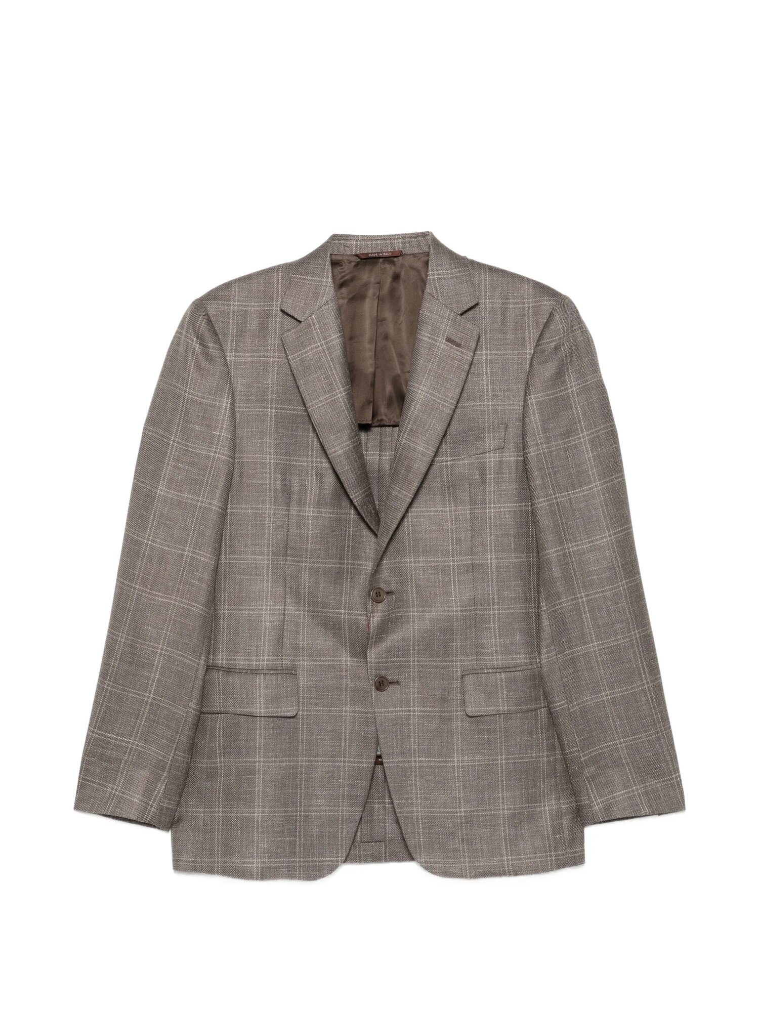 Пиджак Canali Check-pattern single-breasted blazer, размер 58, grey