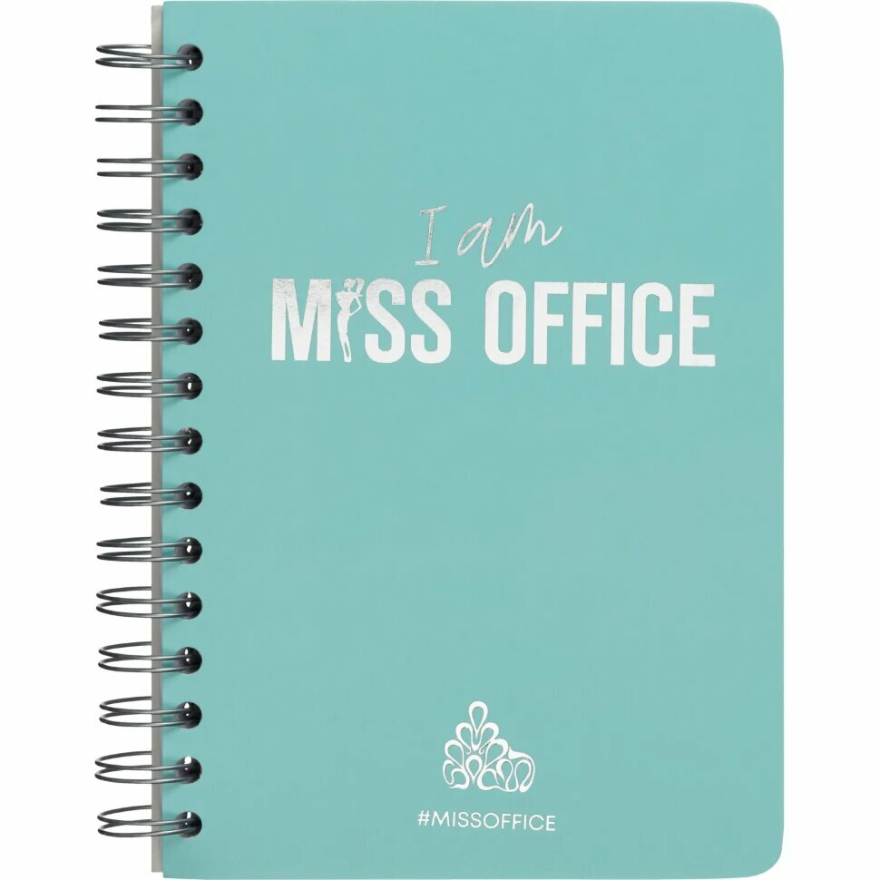Тетрадь общая А5 Attache Miss Office 128л клетка гребень голубой с серебром, 2142877
