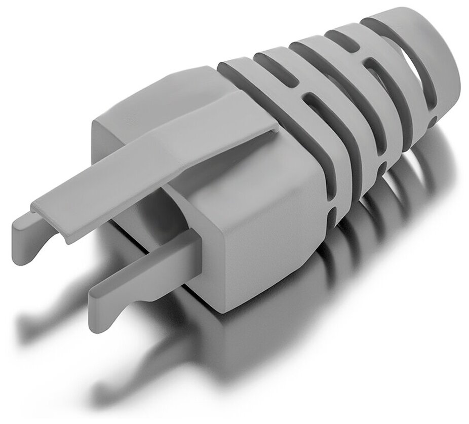 Колпачок для коннектора 8p8c RJ-45 5кат изолирующий серый (10шт) диаметр кабеля: 5.0-5.5 мм (7753348)