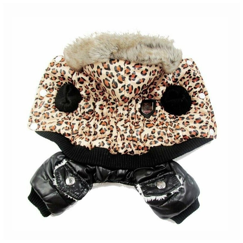 Зимняя куртка для собак с леопардовым принтом Пальто Cokoduck M