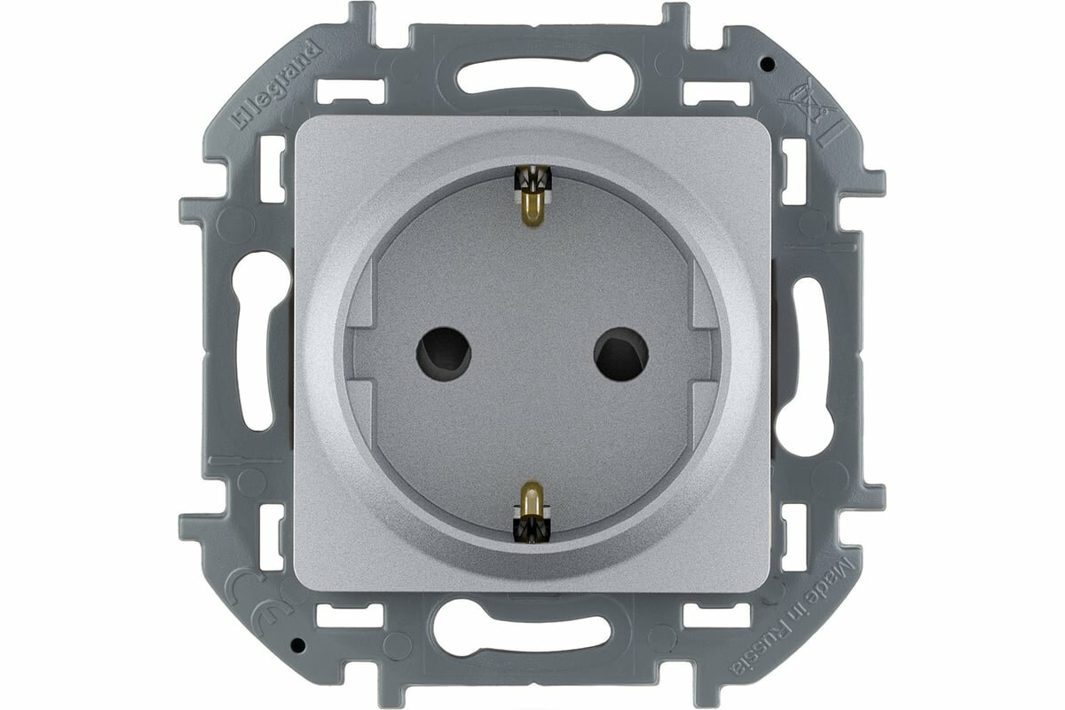 10 шт. Legrand INSPIRIA Алюминий Розетка 2К+З немецкий стандарт 16А 250В со встроенным зарядным устройством, 673772