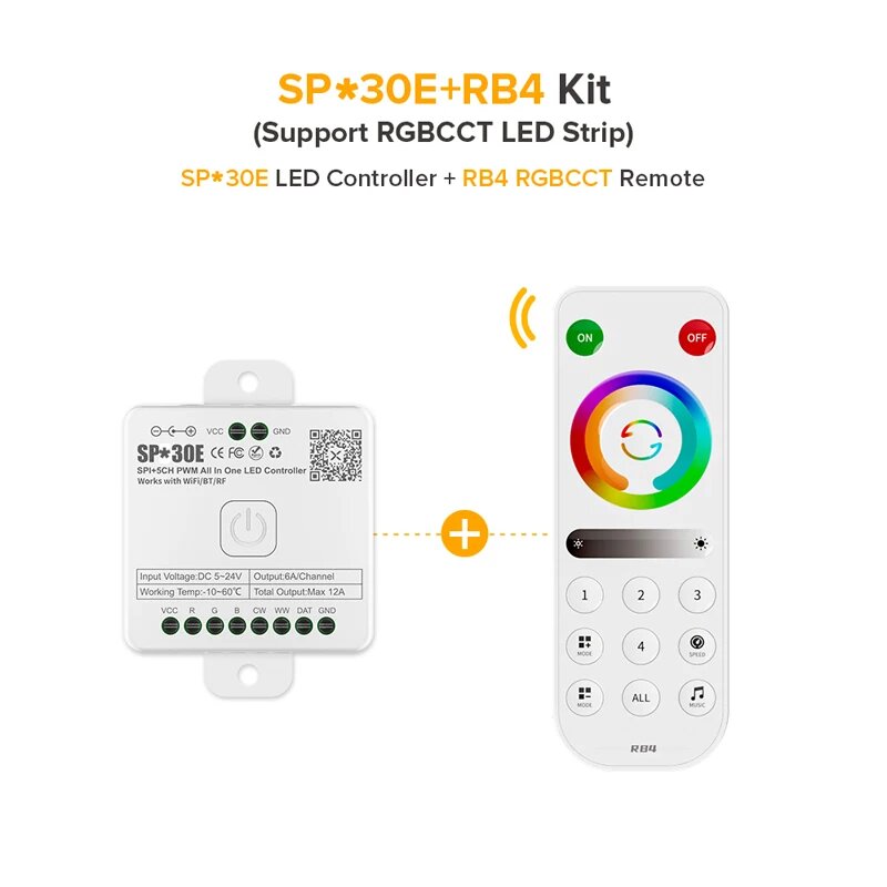 RGB-контроллер BTF-LIGHTING SP530E/SP630E SP530E BT WiFi Alexa, RB4 Only for RGBCCT