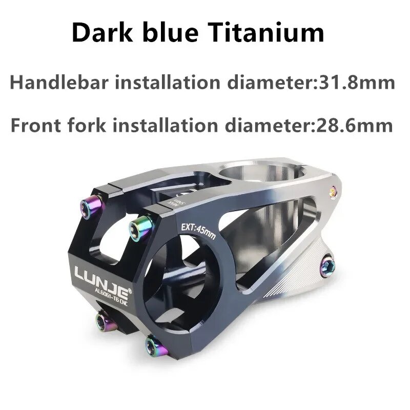 Вынос руля LUNJE MTB, Dark blue Titanium, 31.8x28.6 мм