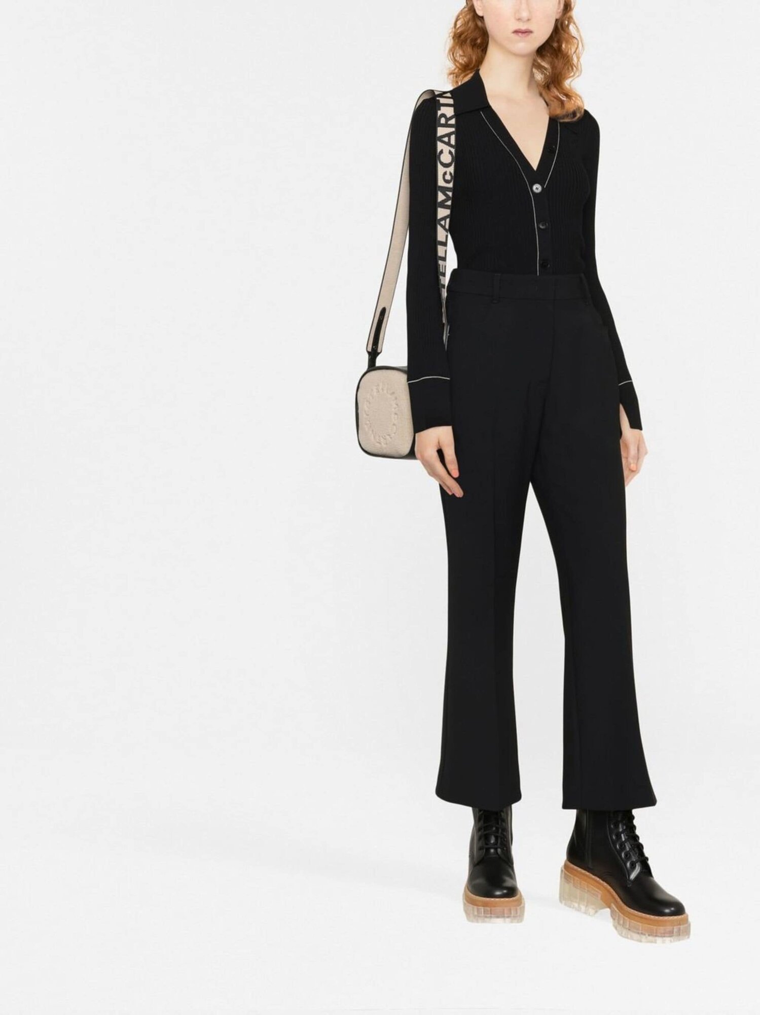 Брюки буткат Stella McCartney bootcut, размер 44, черный — фото 1