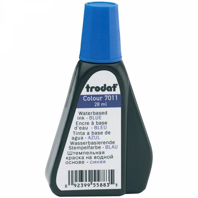 Краска штемп. на водн. основе TRODAT 28мл синяя с дозат. арт.7011с. Количество в наборе 10 шт.
