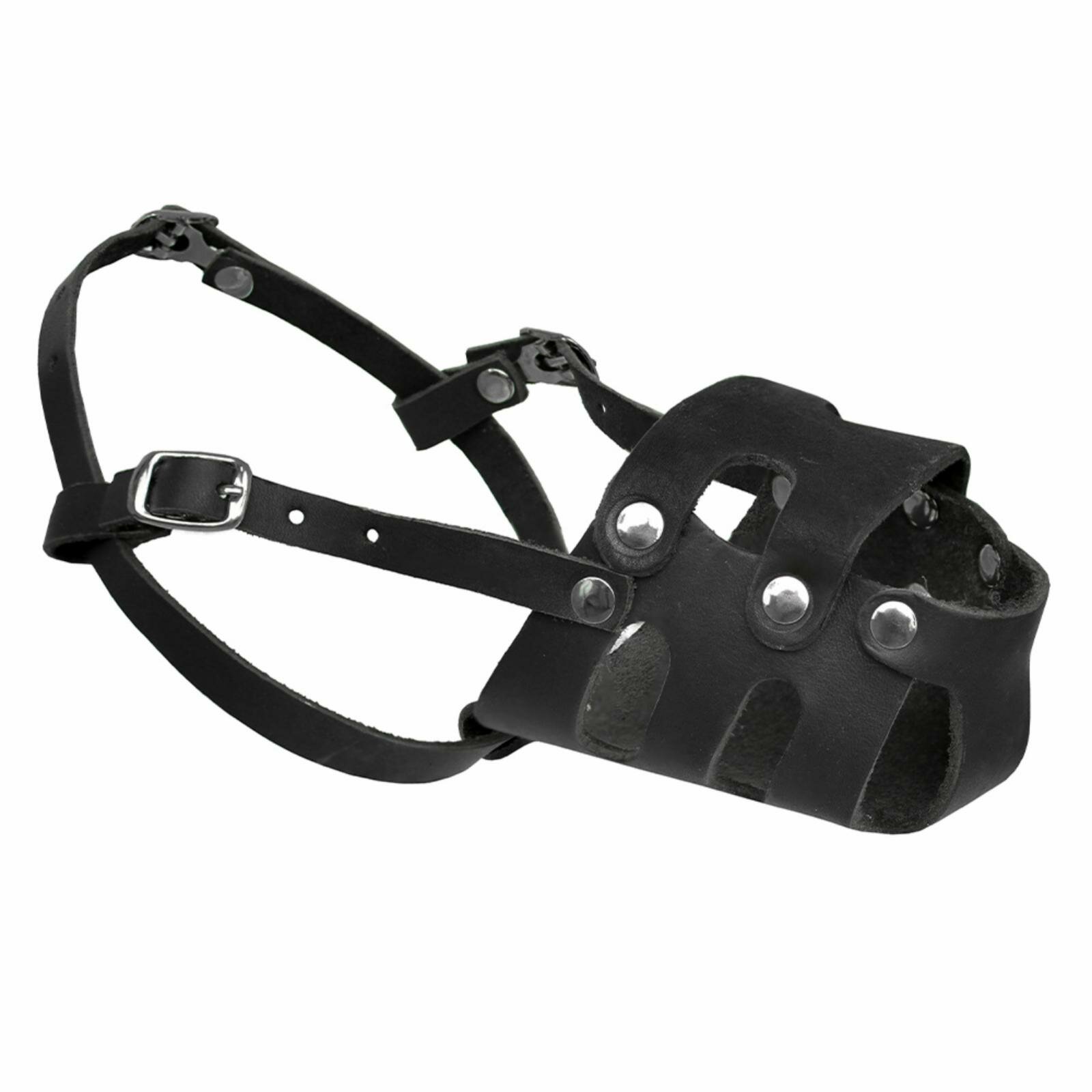 Намордник кожаный "Сид" цельнокроеный, черный